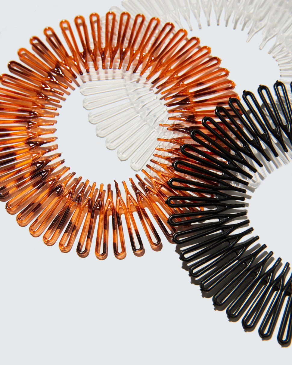 Stretchy Comb Headband with Teeth | Lot de 3 | Serre-têtes élastiques